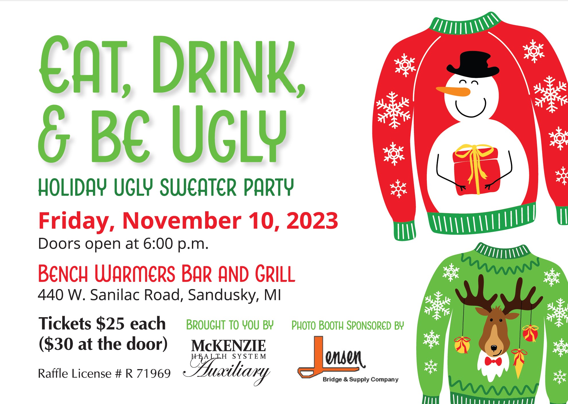 Eat, Drink, & Be Ugly (Holiday Ugly Sweater Party)